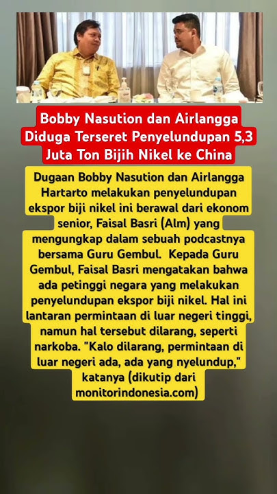 Bobby Nasution dan Airlangga Diduga Terseret Penyelundupan 5,3 Juta Ton Bijih Nikel ke China ...