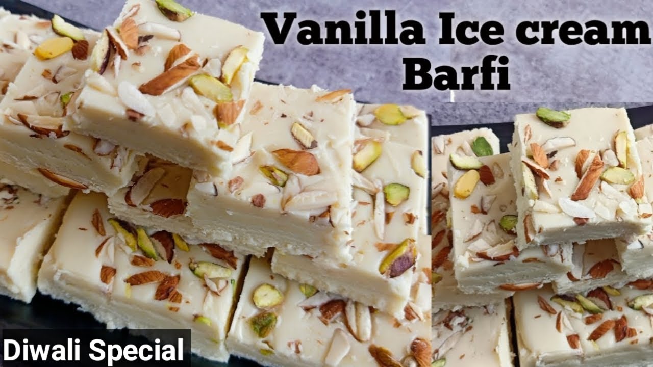 Milk Powder Burfi Sweet Recipe| How To Make Ice Cream Burfi| Milk Barfi ...