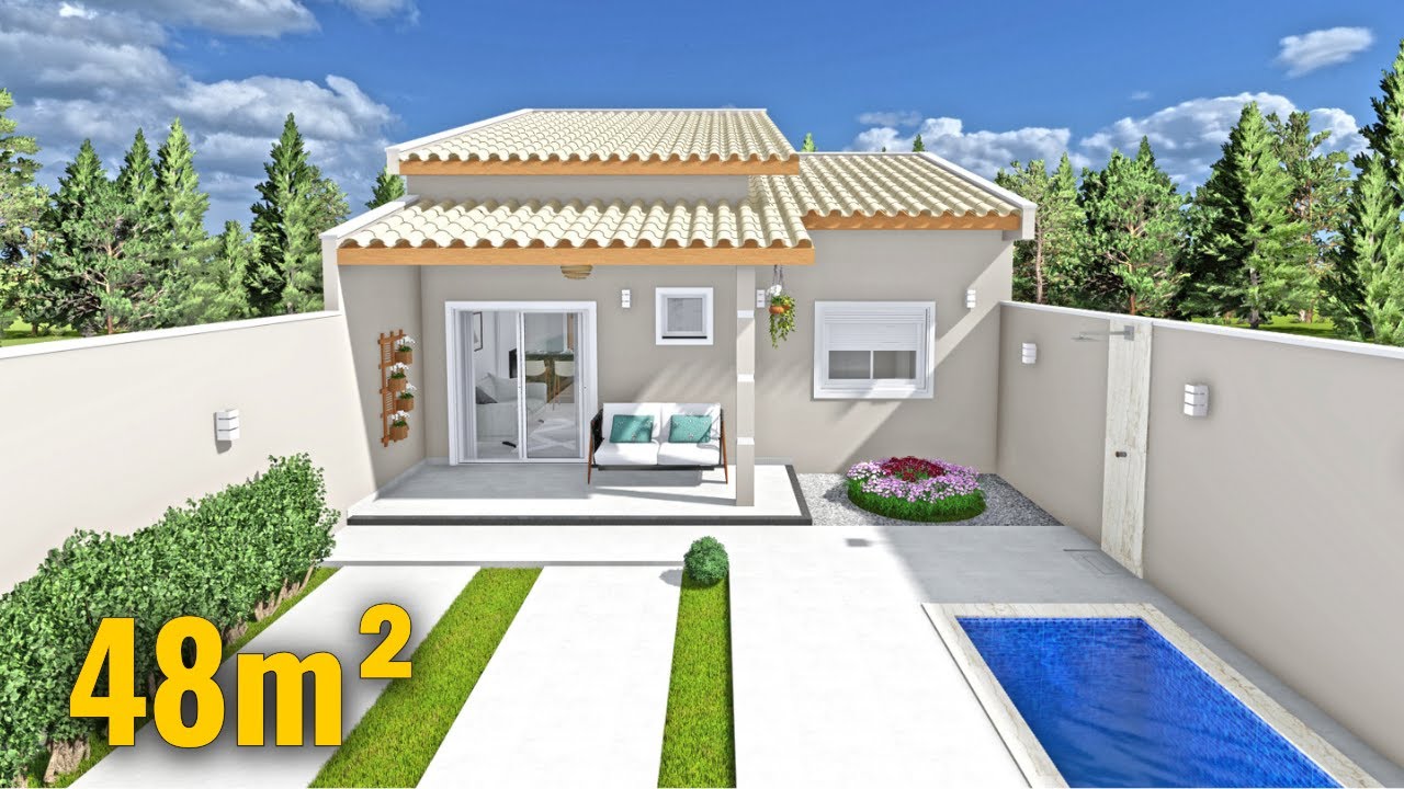 CASA EDICULA PEQUENA NOS FUNDOS DO TERRENO│1 QUARTO│8X6│48M²│TERRENO ...