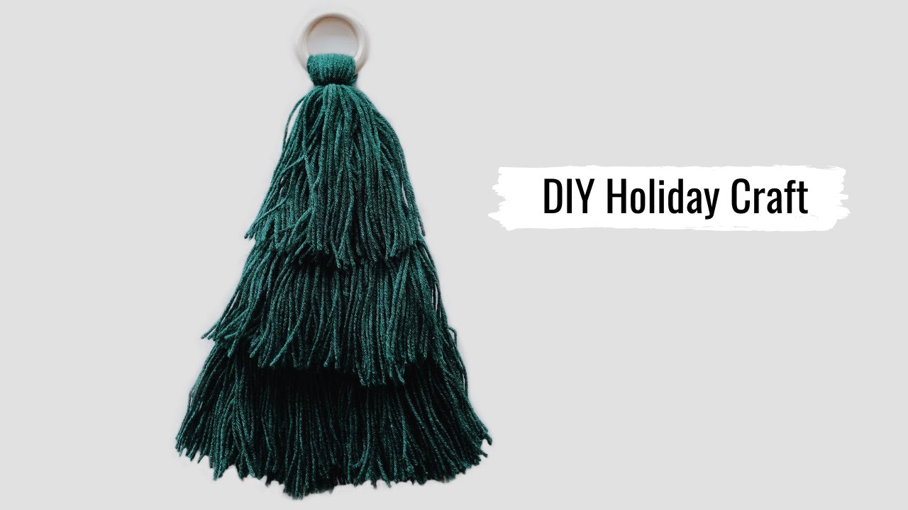 DIY Christmas Tree Wall Hanging Made From Tassels | Full Tutorial - YouTube