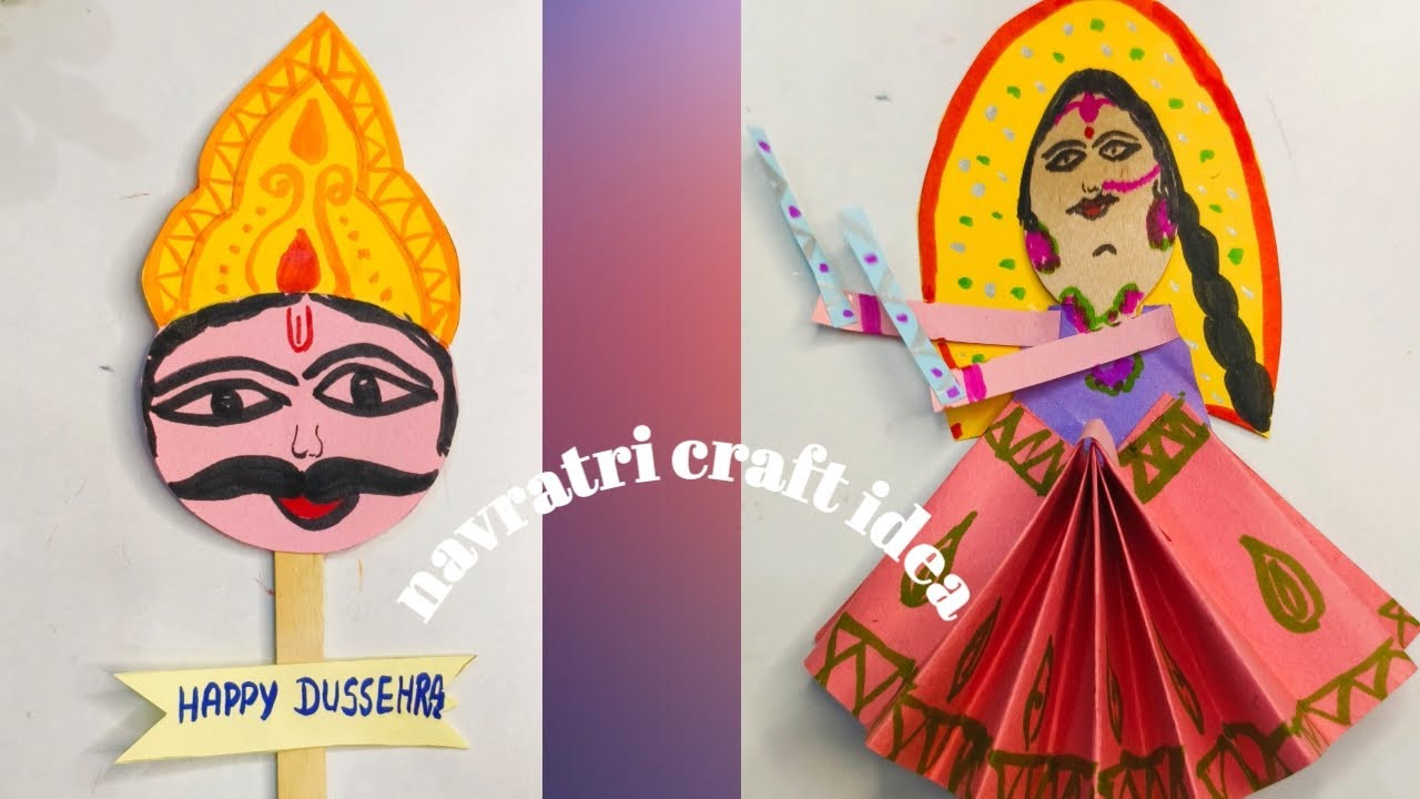 Navratri craft idea || Dandiya girl craft idea || Dussehra craft idea ...