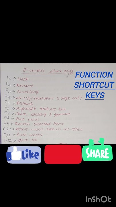 #Function shortcut keys#keyboard shortcut keys#🧑‍💻📒📖🖊️📝 - YouTube