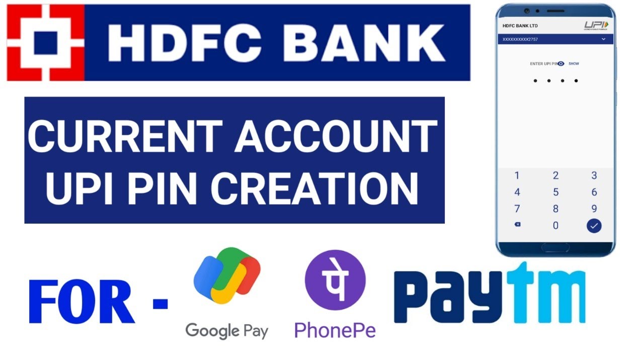 Hdfc bank current का upi pin बनाये google pay में | Hdfc upi ...