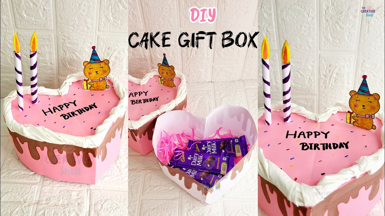 Birthday Cake Gift Box | DIY Paper Cake Box | Birthday Gift Box | How ...