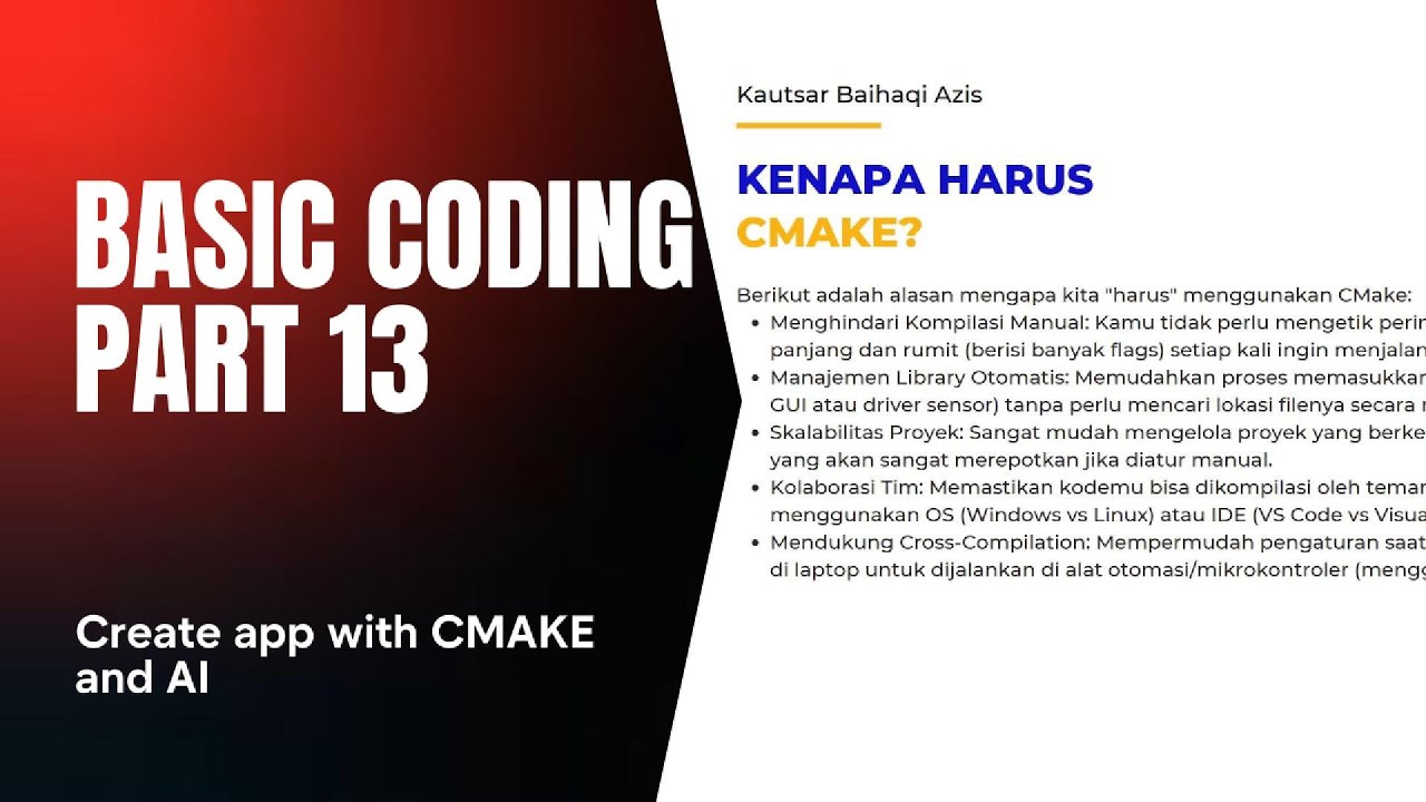 Membuat aplikasi dengan CMAKE dan AI - YouTube