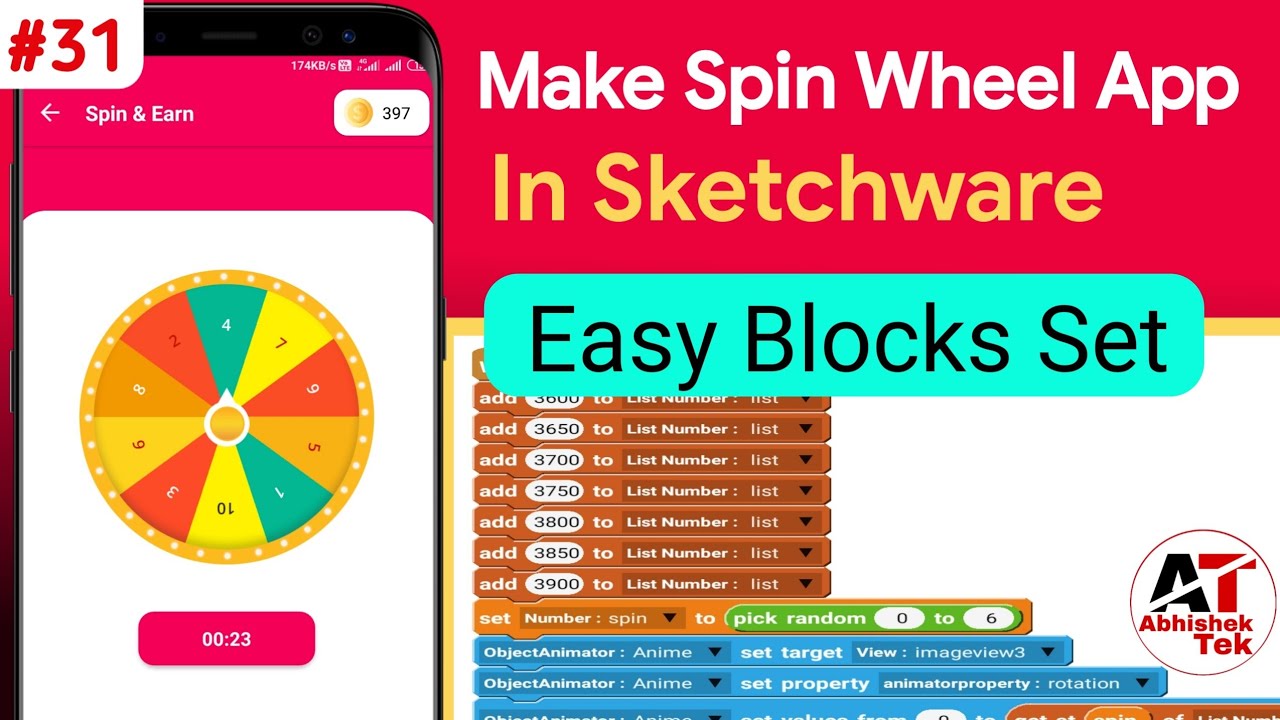 #31 How to make Spin & Earn in Sketchware, spin wheel kaise banaye ...