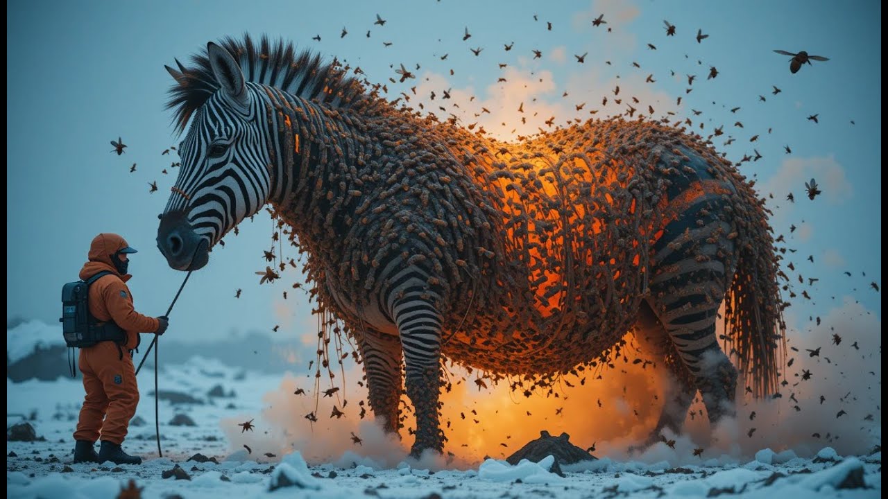 Millions of Bees Swarm Helpless Zebra – Heroic Rescue Team’s Daring ...