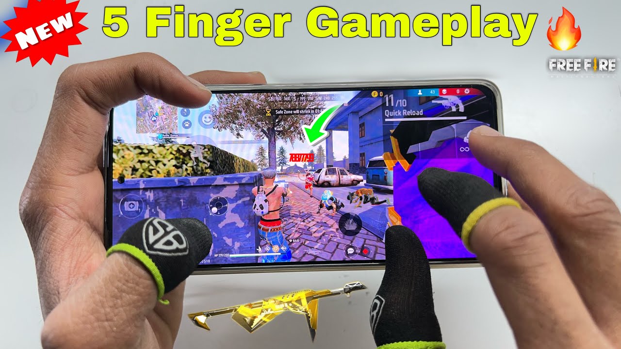 5 finger claw handcam free fire full map ranked 1 vs 4 gameplay - YouTube