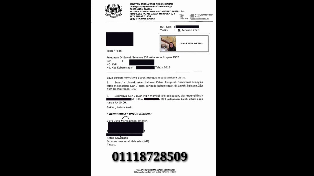 PERLEPASAN STATUS BANKRAP - JANGAN RASA GIVE UP KALAU TAK MAMPU NAK ...