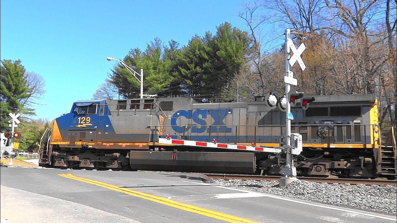 CSX Q277 Light Power Crosses Hanover Road - YouTube