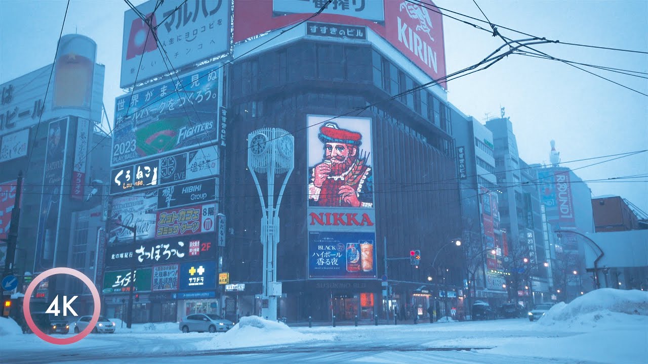 Walking in Susukino, Sapporo in snowstorm | 4K - YouTube