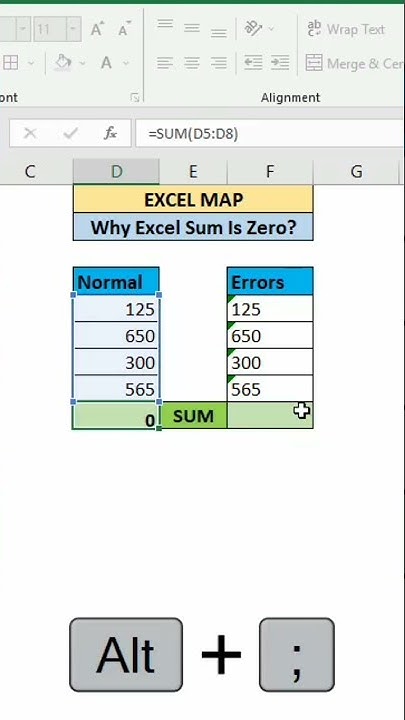Why Excel SUM is Zero? | MS Excel Tutorial - YouTube