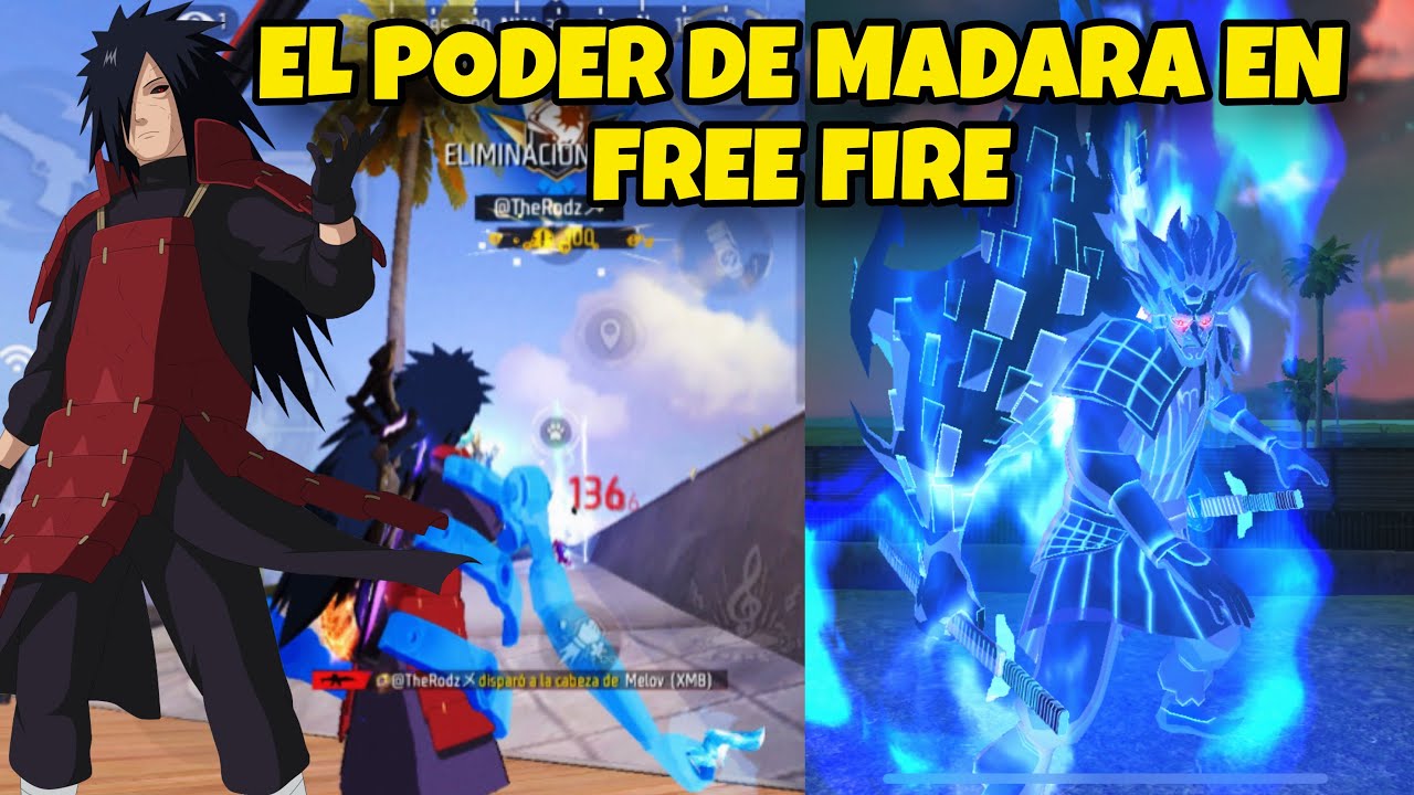 ¡JUGANDO con la SKIN de MADARA en FREE FIRE!😱 - YouTube