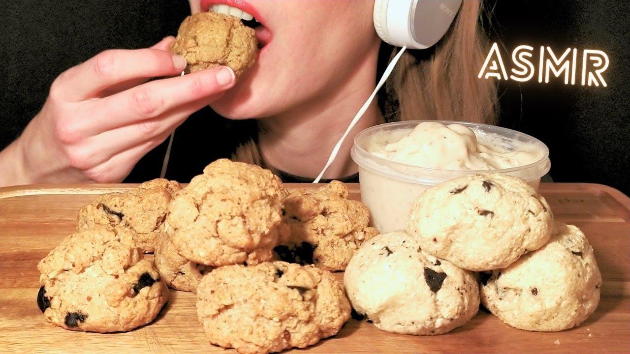 ASMR COOKIE DOUGH + CHOCOLATE CHIP COOKIES (No Talking|Eating Sounds ...