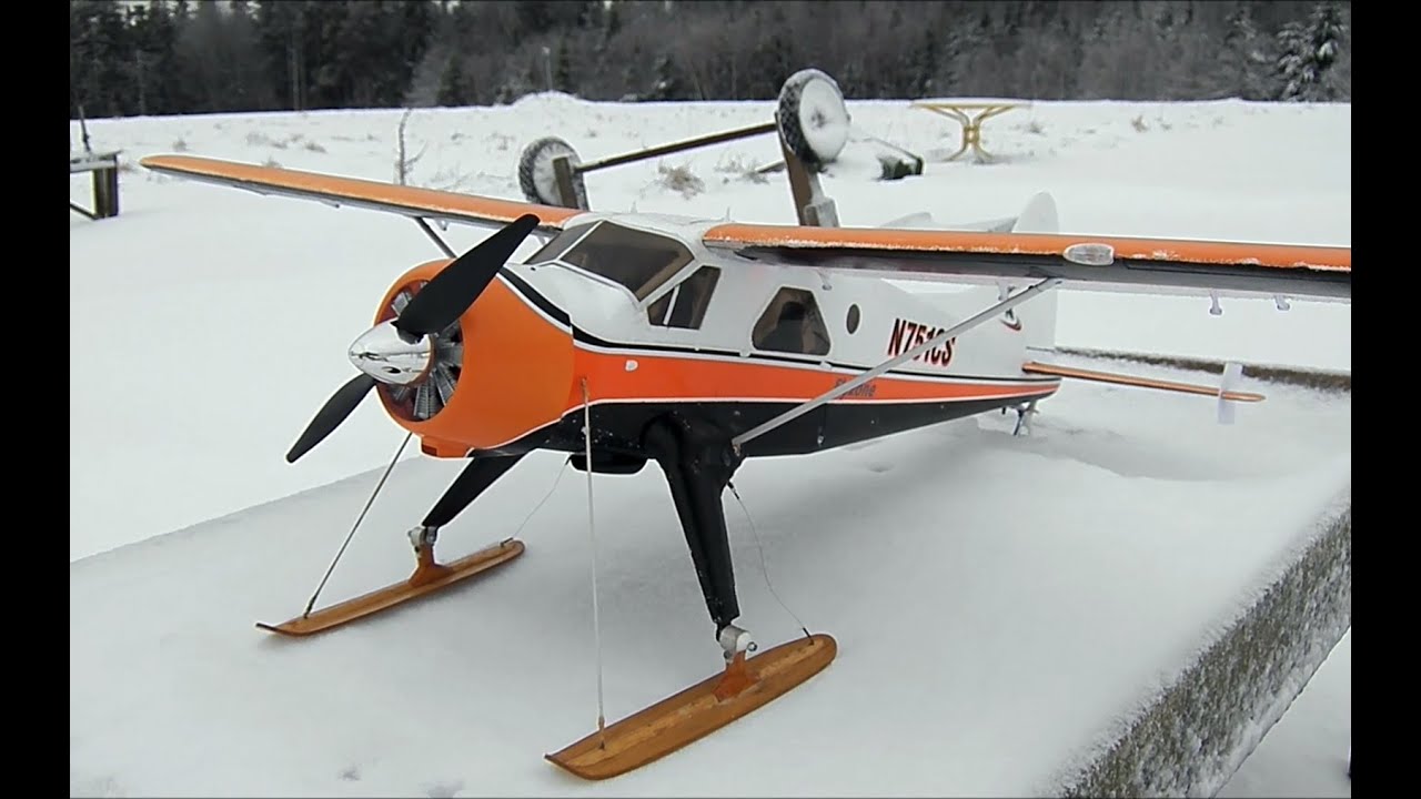 Flyzone Beaver Wooden Skis - YouTube