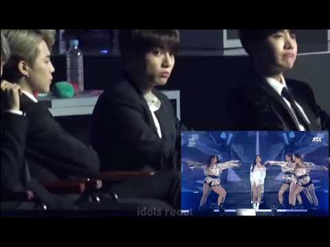 BTS (Rm, Jimin y Jungkook) react to Jennie - Solo (190105 GDA)