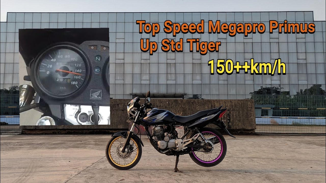 Top speed Megapro Primus upgrade standart Tiger - YouTube