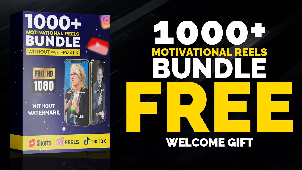 1000+ Motivational Reels Bundle For FREE | Welcome Gift | First Video # ...