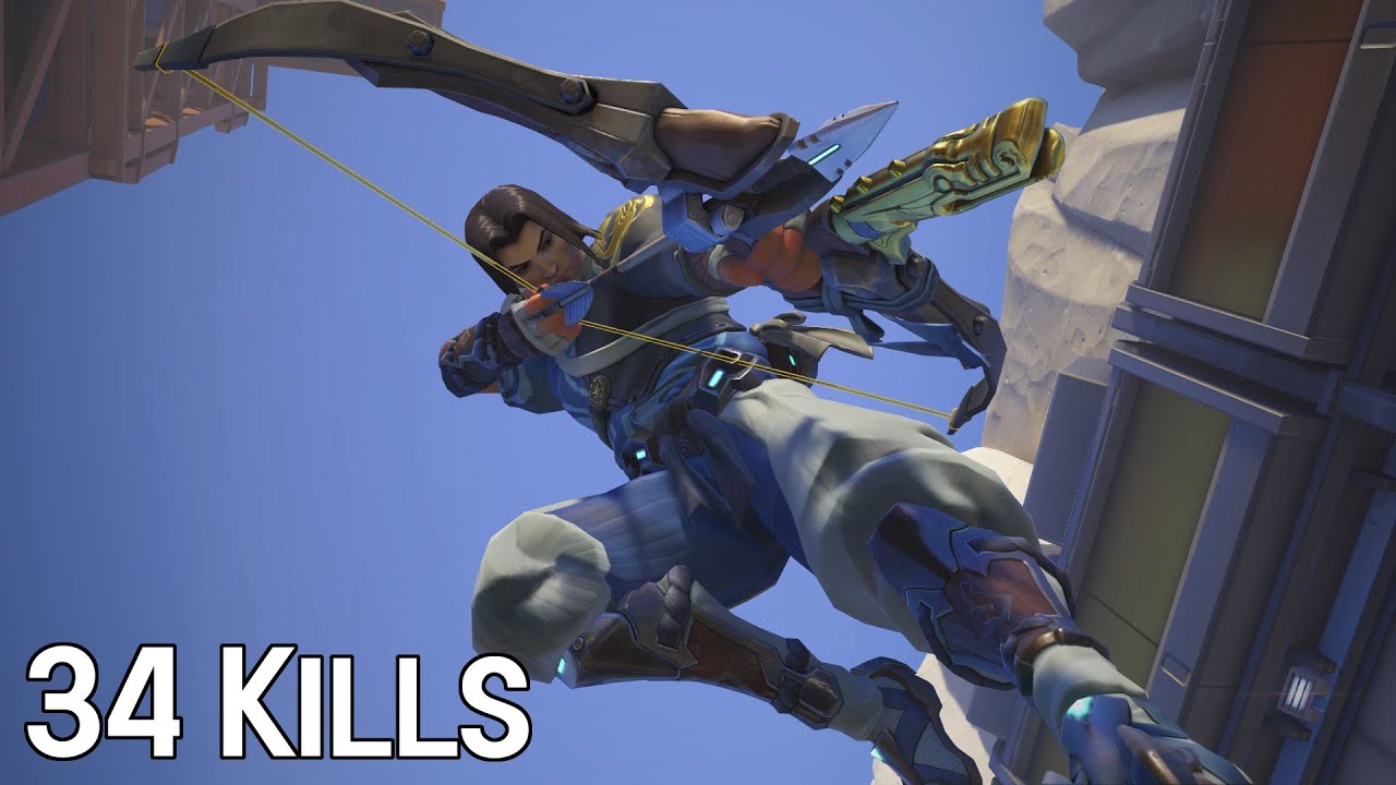 【overwatch 2】hanzo Gameplay 34 Kills No Commentary Youtube
