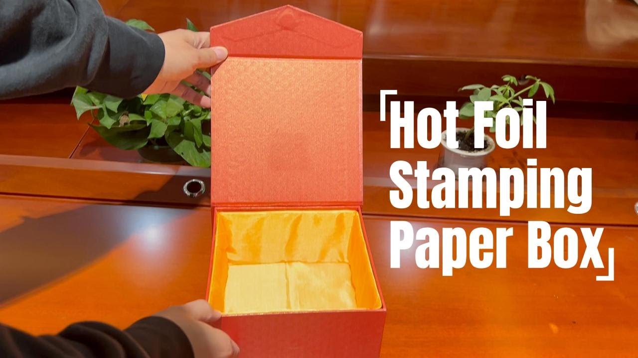 Hot foil stamping gift packaging boxes - YouTube
