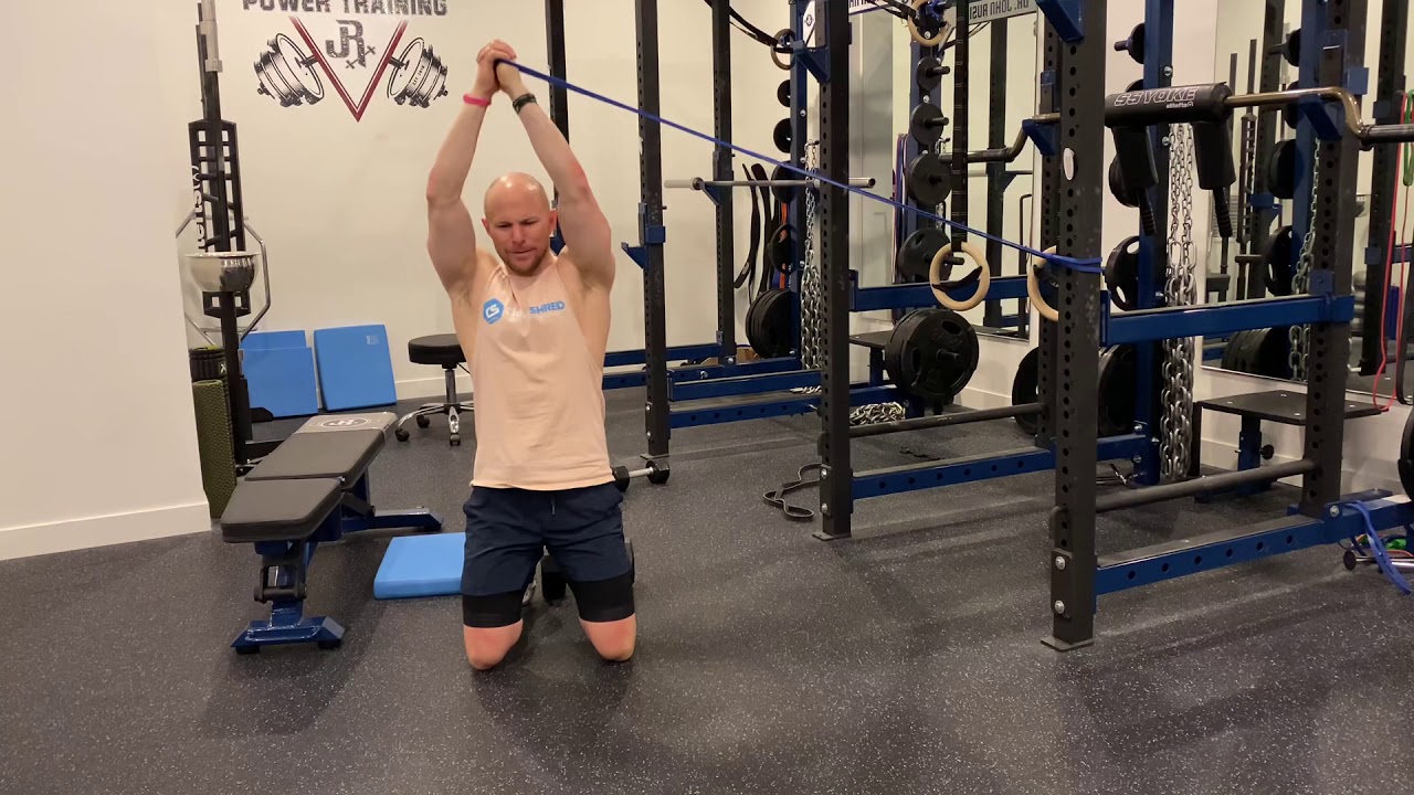 Tall Kneeling Banded Overhead Pallof Press - YouTube