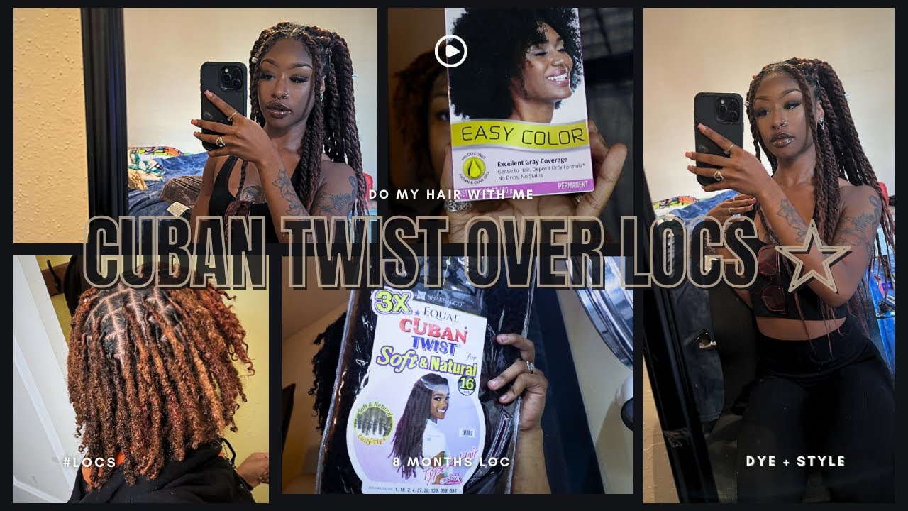 CUBAN TWIST OVER LOCS ☆ Do My Hair With Me (Dye + Style) - YouTube