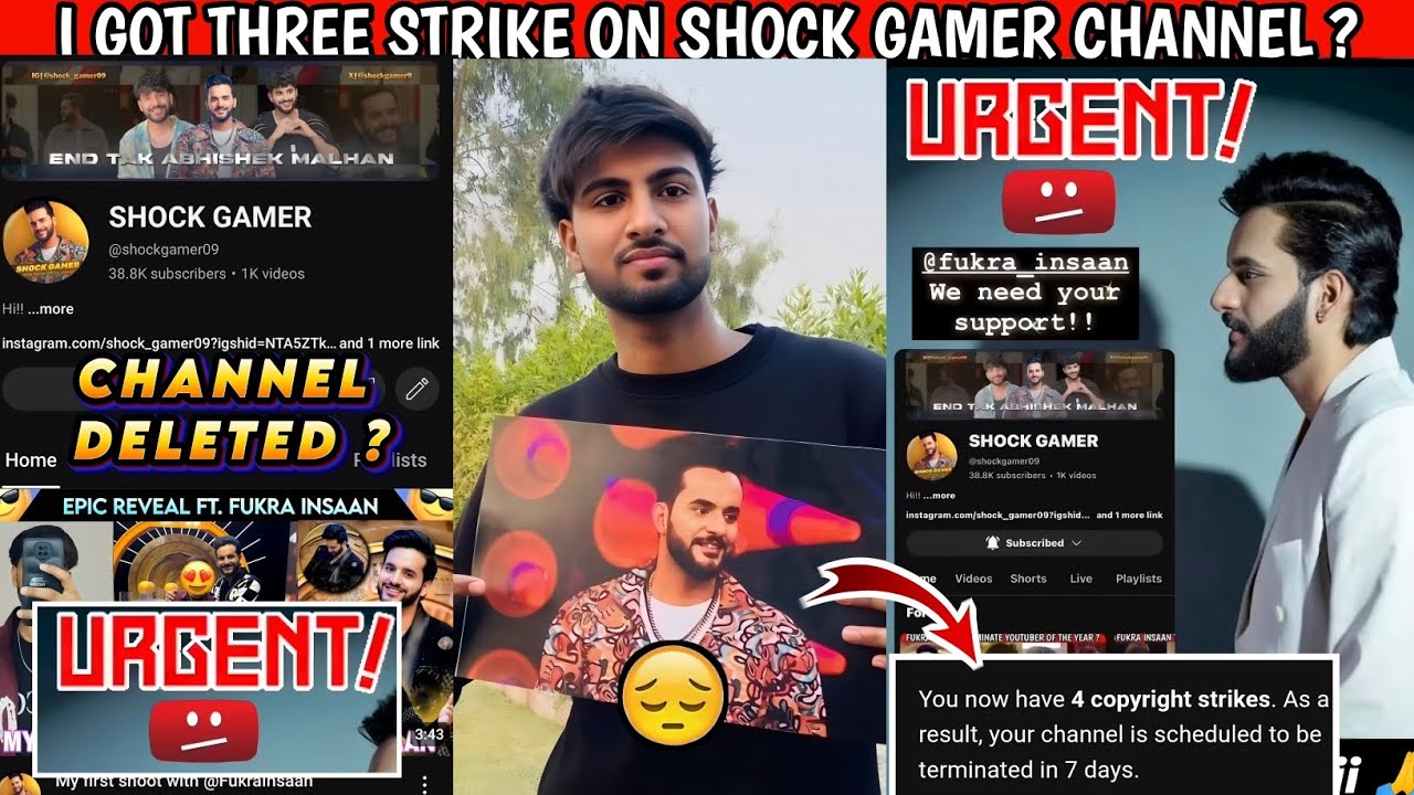 I Got 3 Three Strikes On Shock Gamer 💔 | Channel Deleted Soon ...