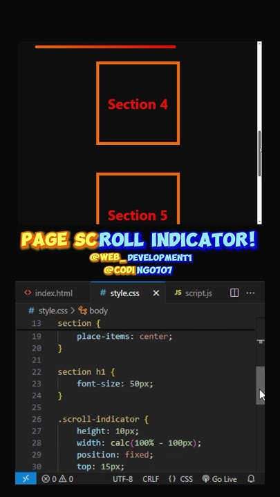 How to Make a Page Scroll Progress Bar with JS 🚀🏆 #coding #programming #frontendcourse # ...
