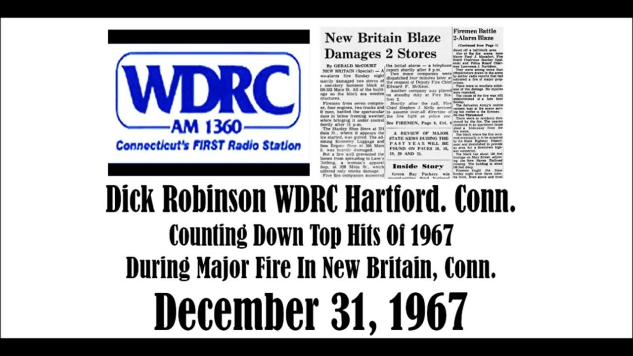 WDRC, HARTFORD, CONN. DICK ROBINSON, TOP HITS OF 1967, DEC. 31, 1967 - YouTube