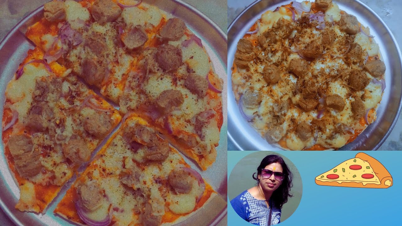 Pizza Recipe | Double Cheese Soya Pizza | Homemade Veg Pizza | Soya ...