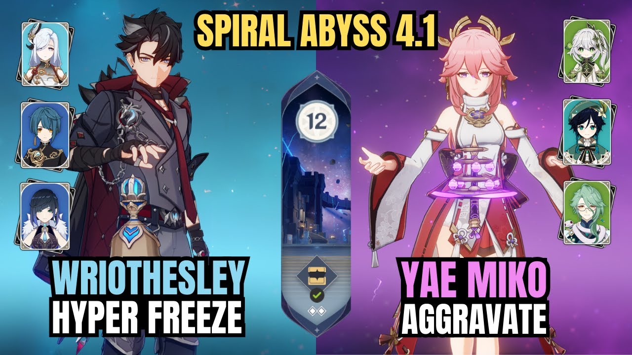 Wriothesley C1 Hyper Freeze and Yae Miko C6 Aggravate Spiral Abyss 4.1 ...