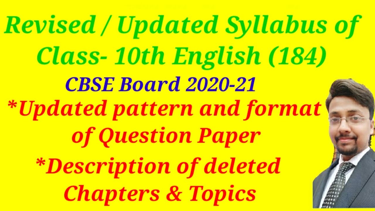 Revised/Updated syllabus of Class-10th English CBSE Board 2020-21 - YouTube