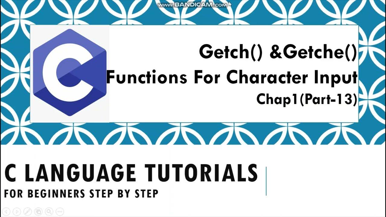 Getch And Getche Function How To Use Getch And Getche Function Get Character Inputc