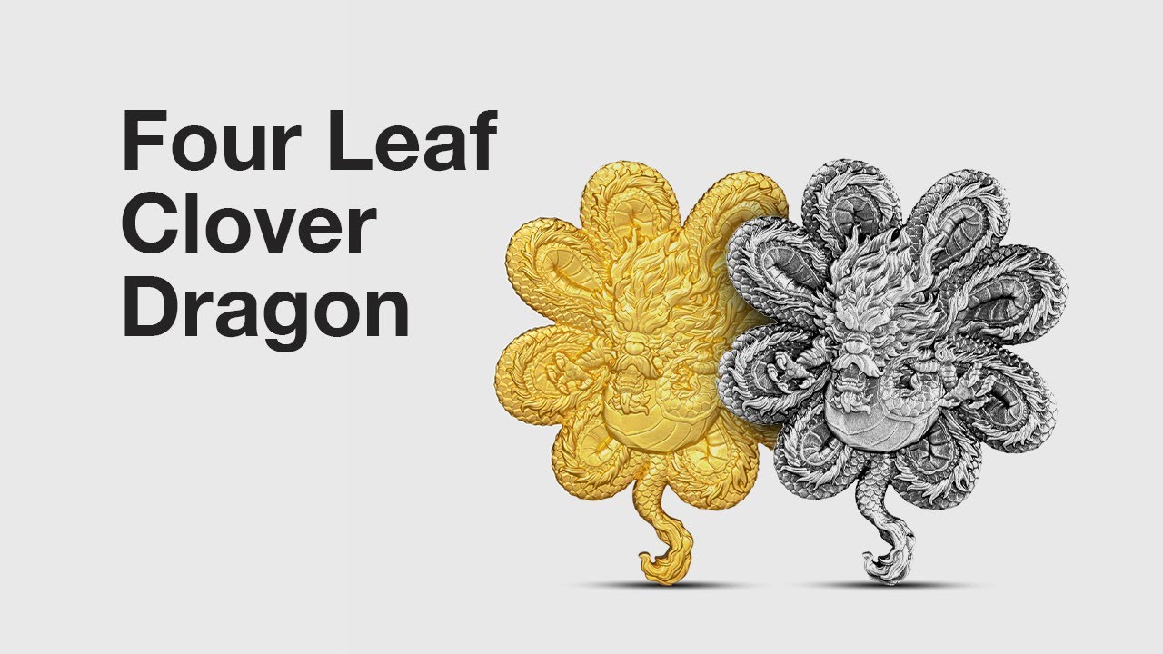Four Leaf Clover Dragon 1oz 999 Fine Silver Collectible Coin - YouTube