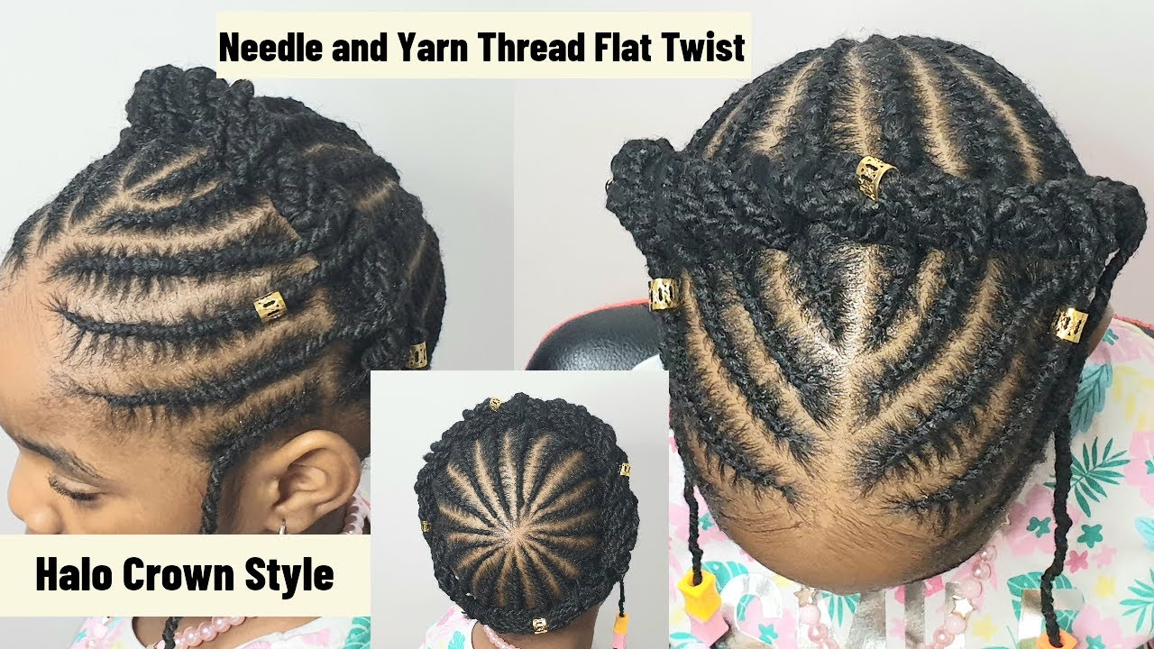 NEEDLE AND YARN FLAT TWIST/CORNROW | HALO CROWN FLAT TWIST NATURAL HAIR ...