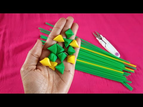 DIY Make a Straw Samosa Using झालर, झूमर Home Decoration Ideas ||