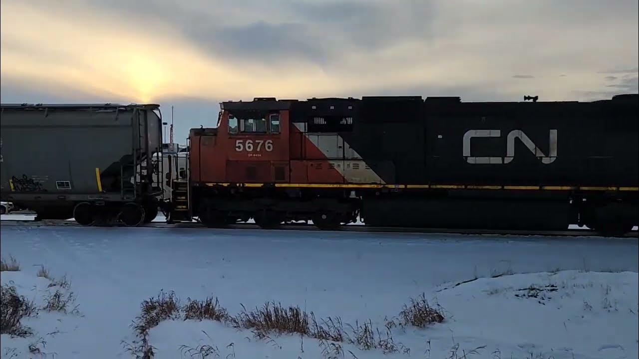 CN 5635 Leads A Northbound Local With 8 Grain Cars With A Deleted P5 Horn Show (March 7, 2023 ...