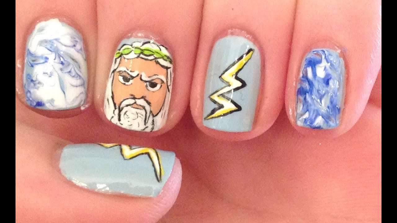Mythology : Zues Nail Art Tutorial - YouTube