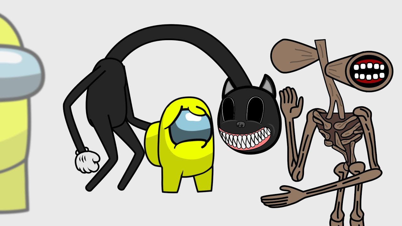 Mini Crewmate Kills The Battle Siren head and Cartoon cat | Among Us ...