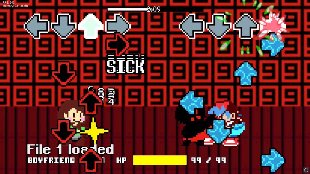 FNF VS Chara Knife Fight Pixelated (FC) - YouTube