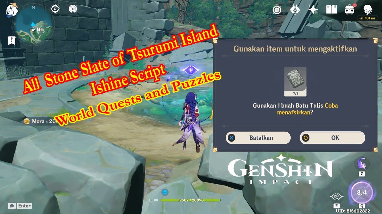 All Stone Slate of Tsurumi Island | Ishine Script | World Quests and ...