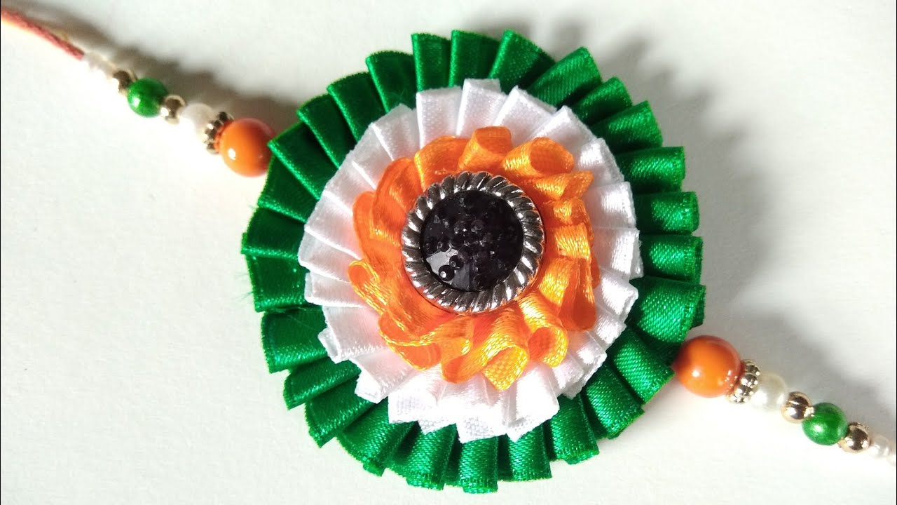 Indian Tricolour rakhi using ribbon | New design - YouTube