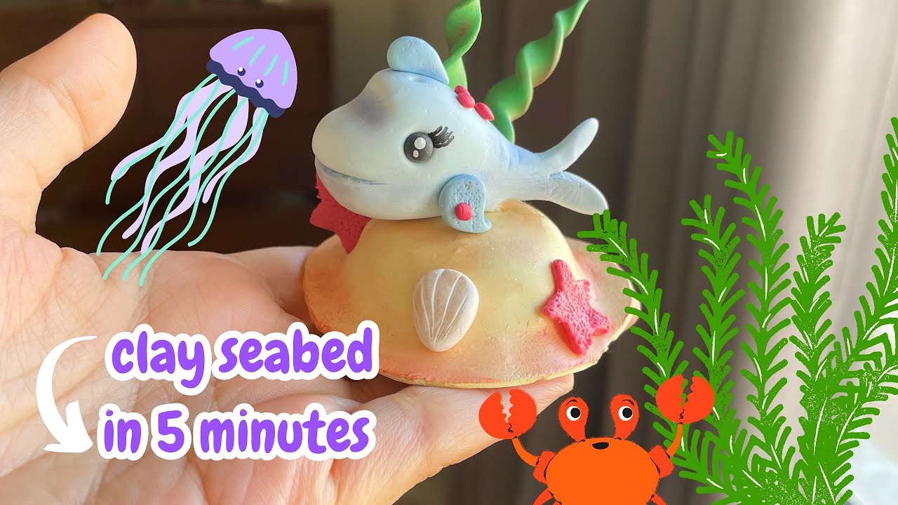 Miniature seabed from clay|| clay dolphin craft ||diy shell 🐚 ||diy ...