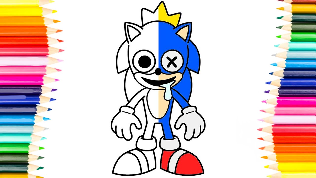 How to draw SONIC | Roblox Rainbow Friends Coloring Page | Elektronomia ...