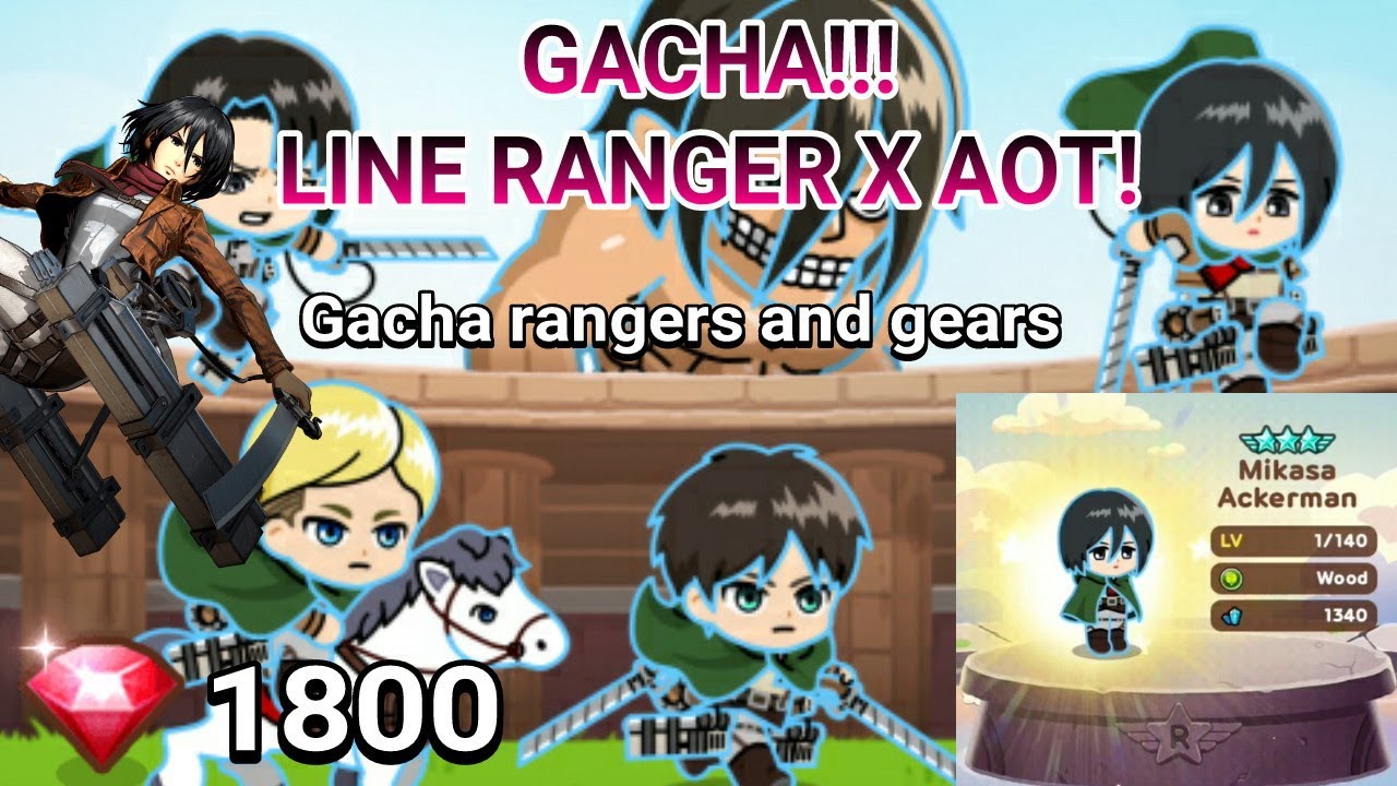 GACHA LINE RANGER X AOT!!! MELENGKAPI SEMUA KARAKTER? GACHA RANGER DAN ...