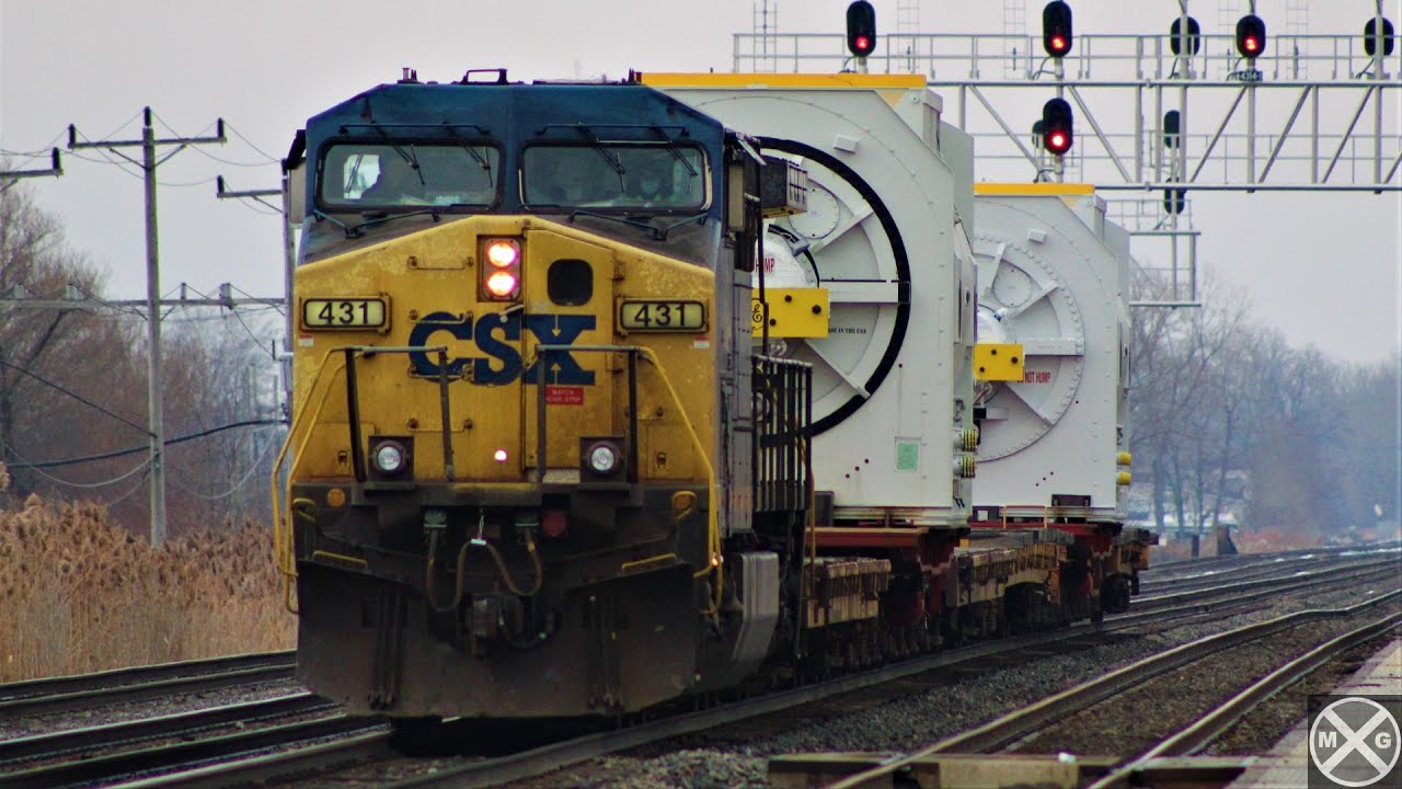 Priority Intermodal Meets High and Wide Train - YouTube