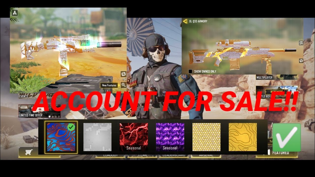 COD MOBILE ACCOUNT FOR SALE | WITH DAMASCUS Camo UNLOCKED | LEGENDARY ...