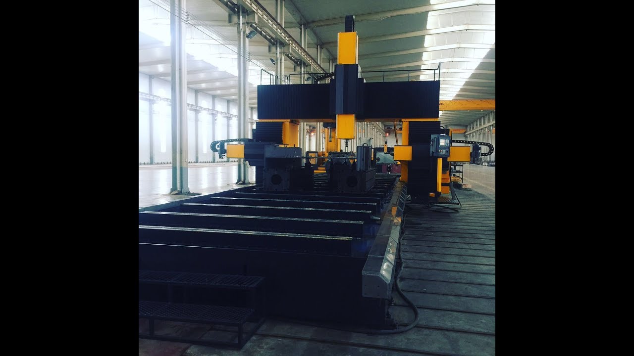 cnc beam drilling machine 3 spindles gantry type - YouTube