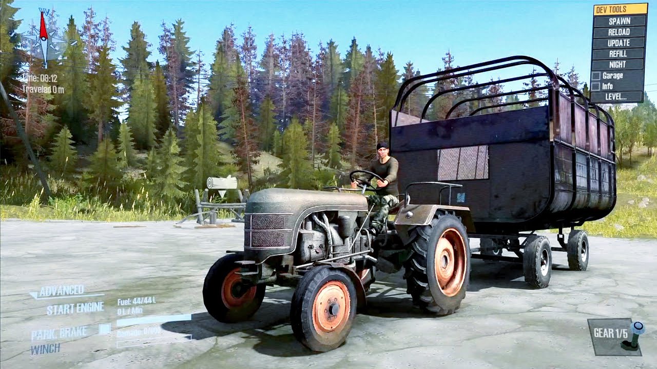 Kramer KL200 Rusty Tractor Tows A Heavy Trailer #spintiresmudrunner # ...