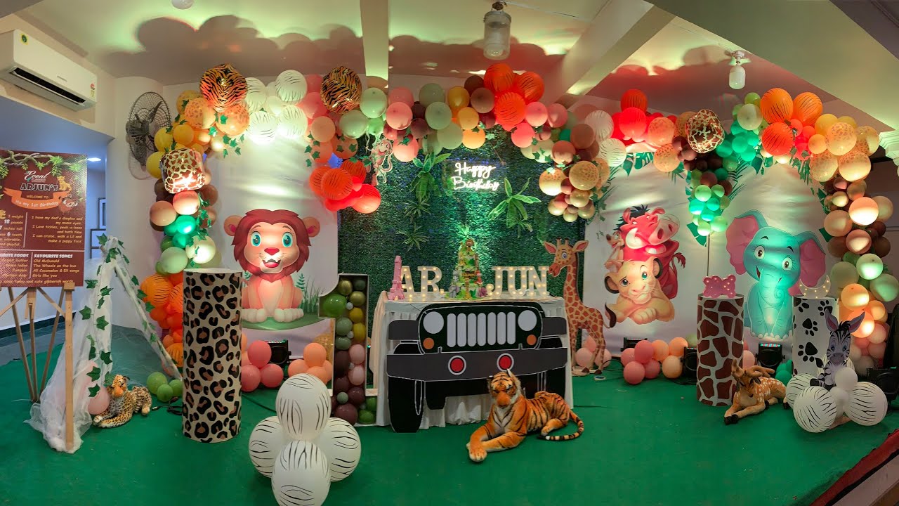 Arjun’s Birthday party jungle theme Pushpa: Eyy Bidda Ye Mera Adda Allu ...